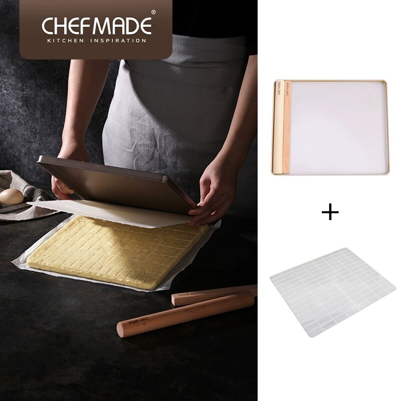 Набор из трех предметов: инструмент для выравнивания нуги, скалка для выпечки и форма для печенья/тапиоки WK9293-Нуга,