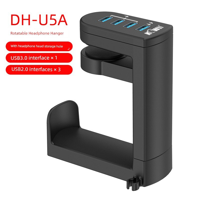 Подставка для наушников Jiwei с вращением, док-станция USB для наушников под стол, крепление для наушников без