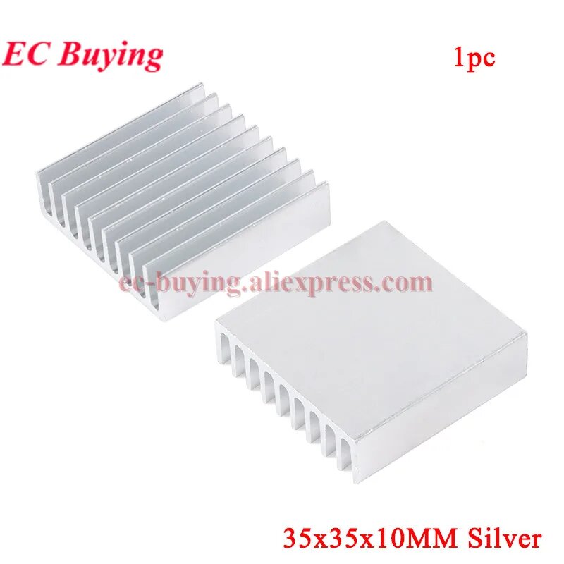 Алюминиевый радиатор 35x35x10mm Silver, 1pc