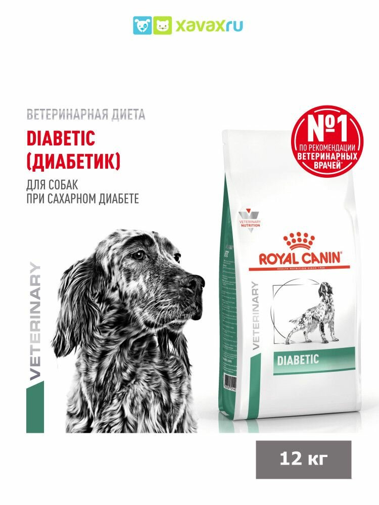 Сухой корм Royal Canin DIABETIC для взрослых собак при сахарном диабете, 12 кг