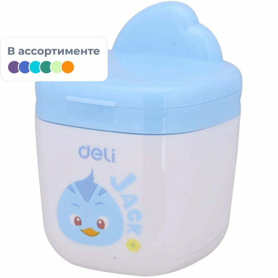 Точилка ручная Deli ER01300, 1 отверстие, с контейнером, пластик, ассорти, 1550682