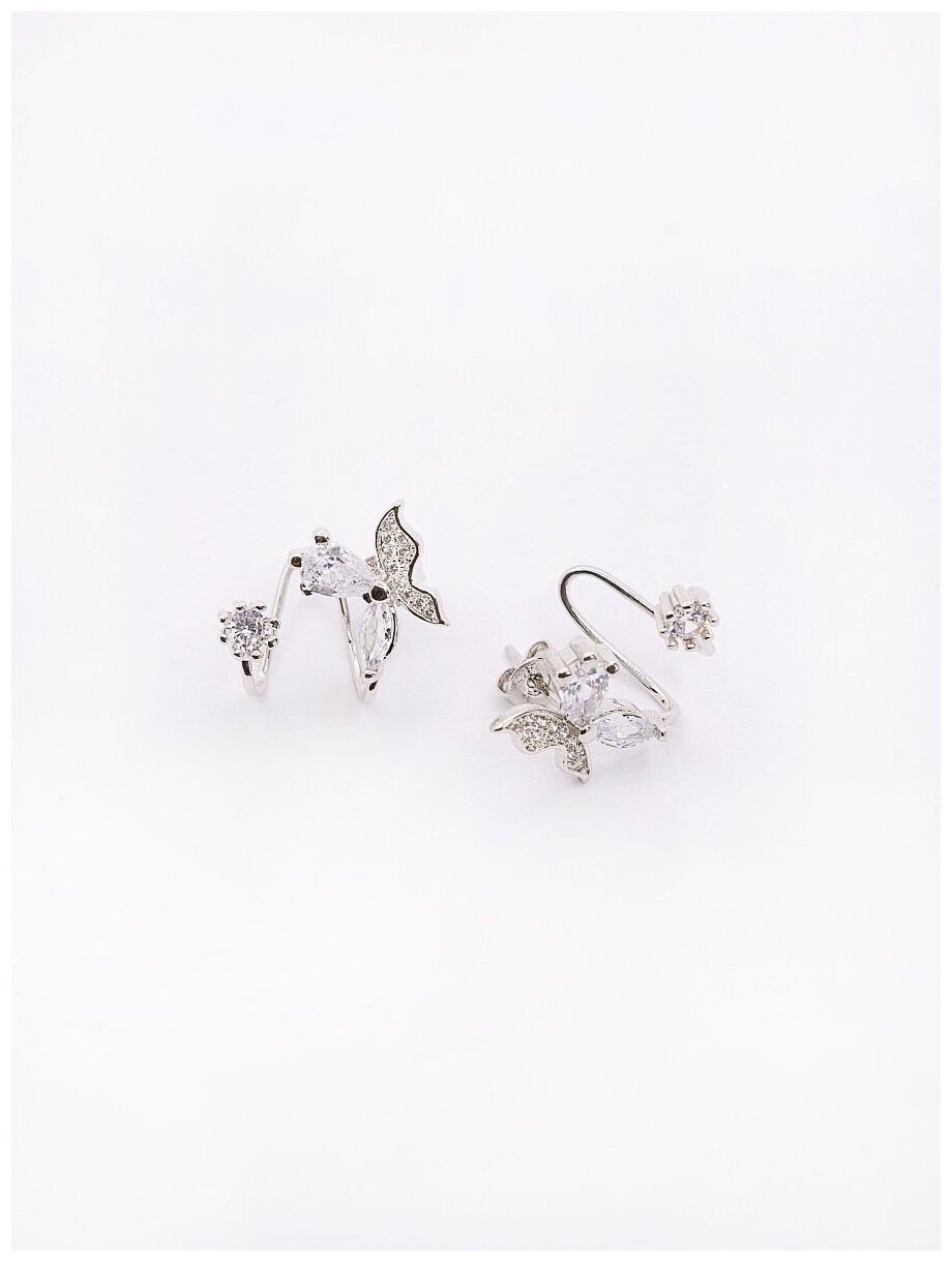 Серьги каффы, кристаллы Swarovski
