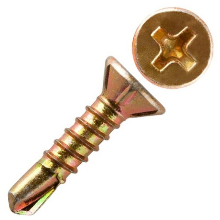 Саморез оконный 3,9х22 желтый цинк сверло, 100 шт