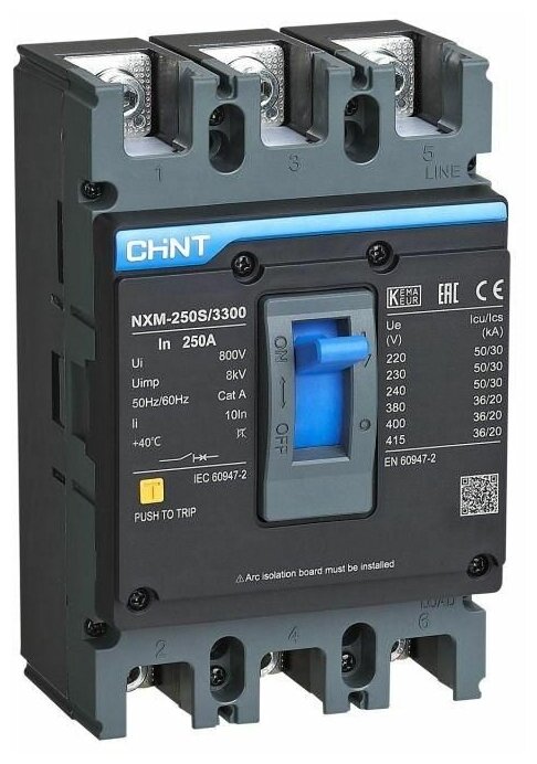Выключатель автоматический 3п 200А 35кА NXM-250S (R) CHINT 131367