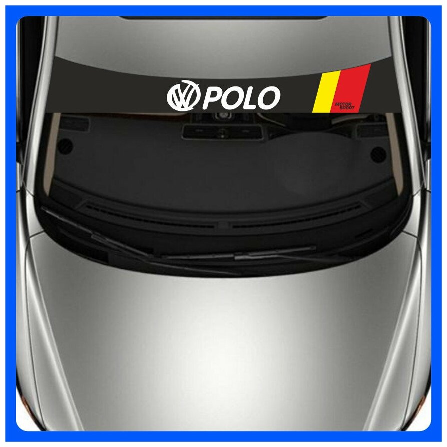 Стикер Наклейки на автомобиль на кузов на стекло авто Полоса на лобовое Volkswagen POLO VW 145х18 см