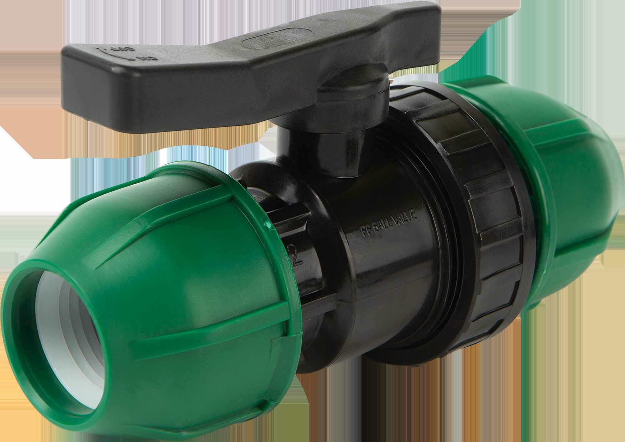 Кран ПНД обжимной Политэк ?25x25 мм, полипропилен