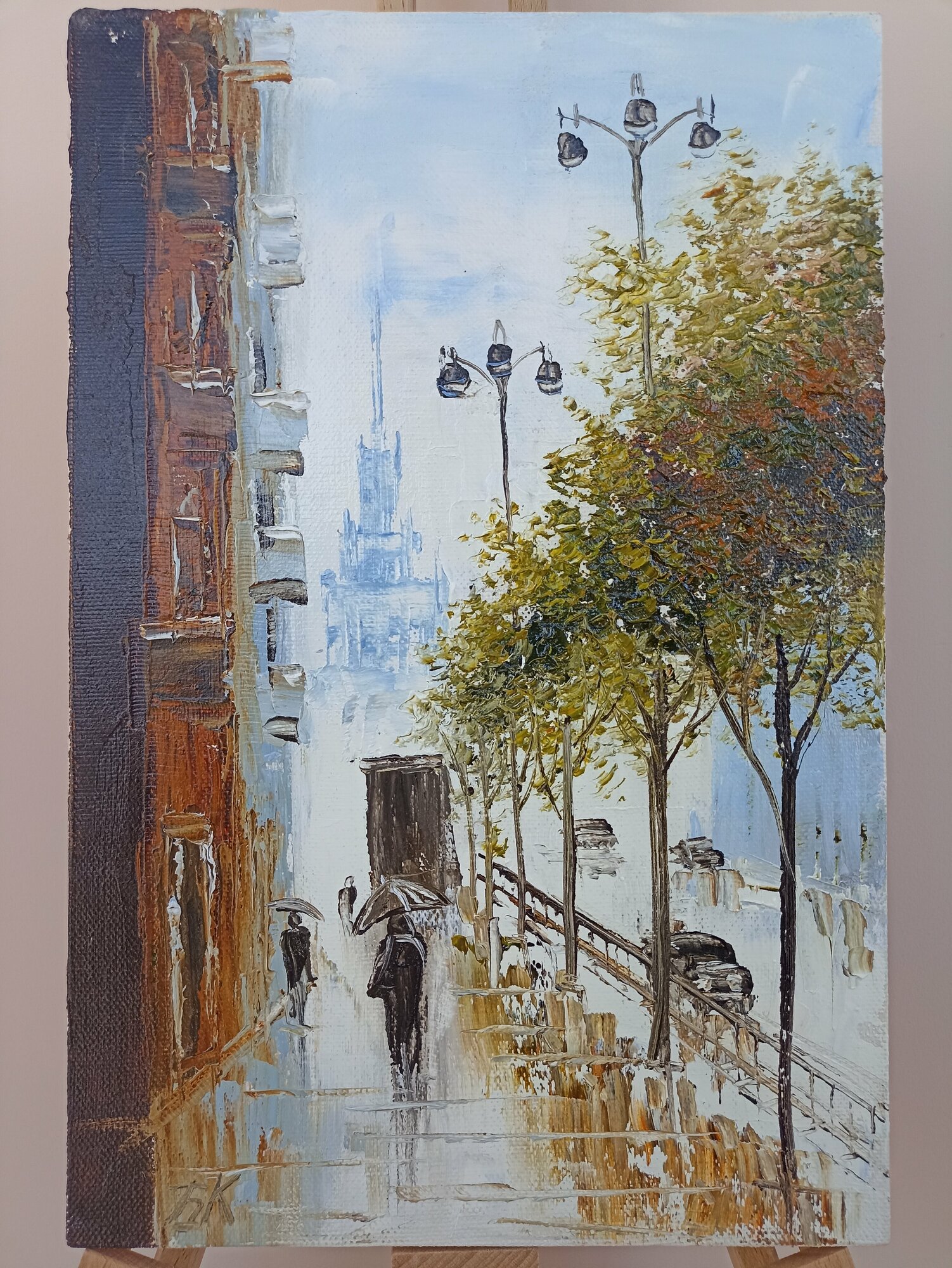 Картина масло/холст. 100% ручная работа, 100% живопись от Художественной мастерской Грёзы. Старая Москва. Картина из серии "Улочки Москвы". Размер картины 20х30 см.