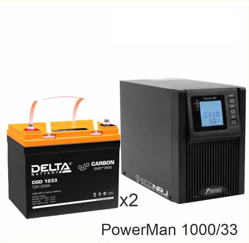 ИБП POWERMAN ONLINE 1000 Plus + Delta CGD 1233
