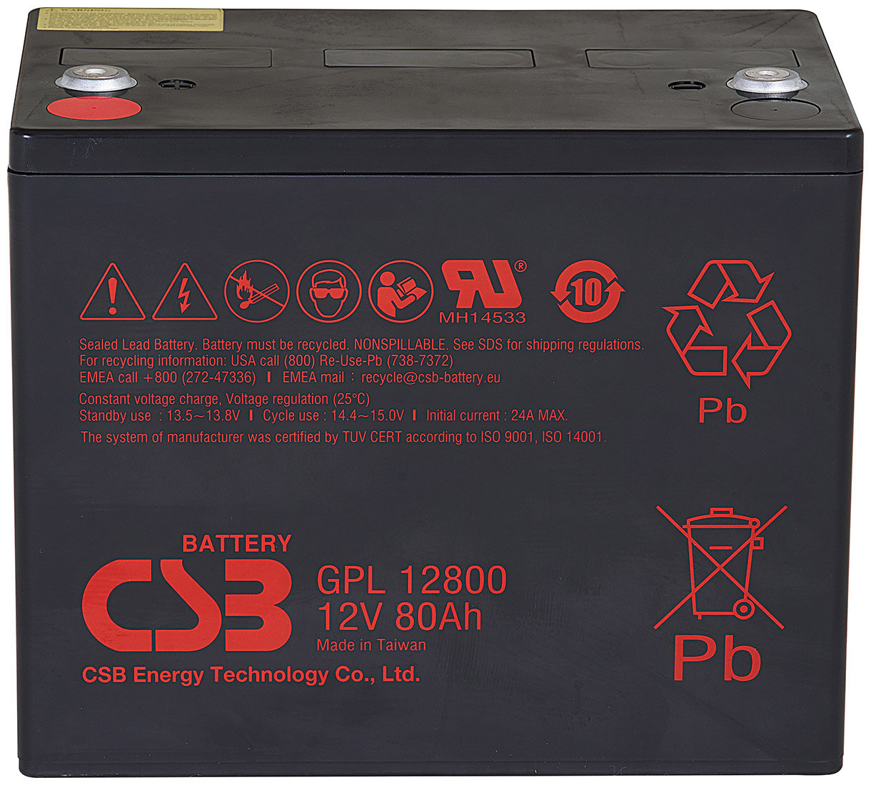 Аккумуляторная батарея для ИБП CSB GPL12800 (12В, 80Ач)