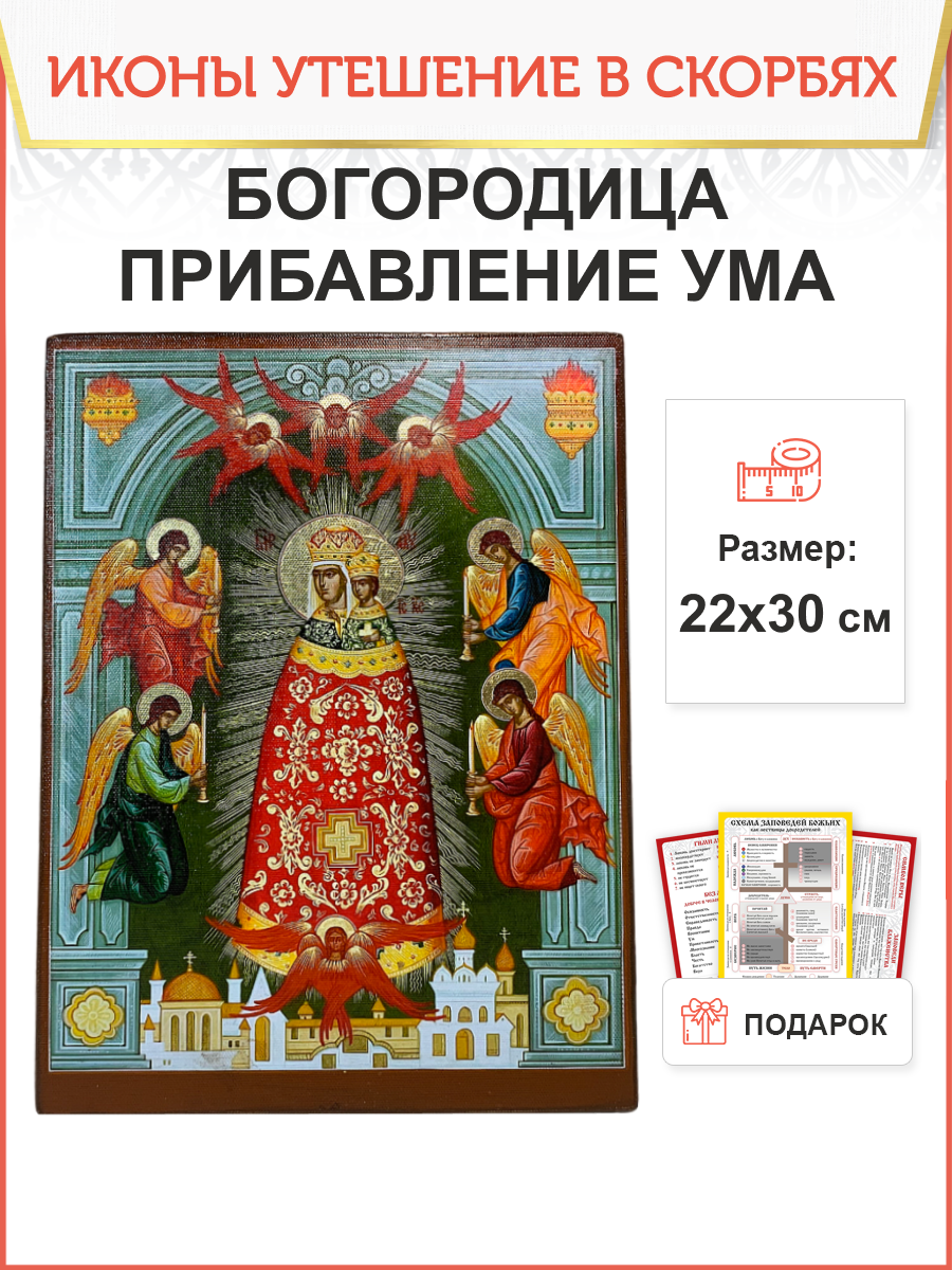 Именная икона Прибавление ума Божия Матерь 122 22х30, царская