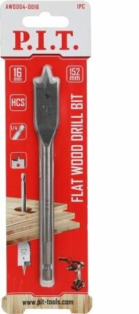 Сверло по дереву перовое P.I.T. 16x152мм(AWOD04-0016)