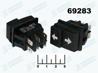 Кнопка 250/14 250V 14A JD03-C1 черная 6 контактов