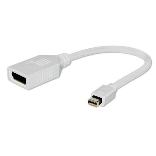 Видео адаптер miniDP-DP M/F Cablexpert A-mDPM-DPF-001-W DisplayPort - кабель 0.1м белый