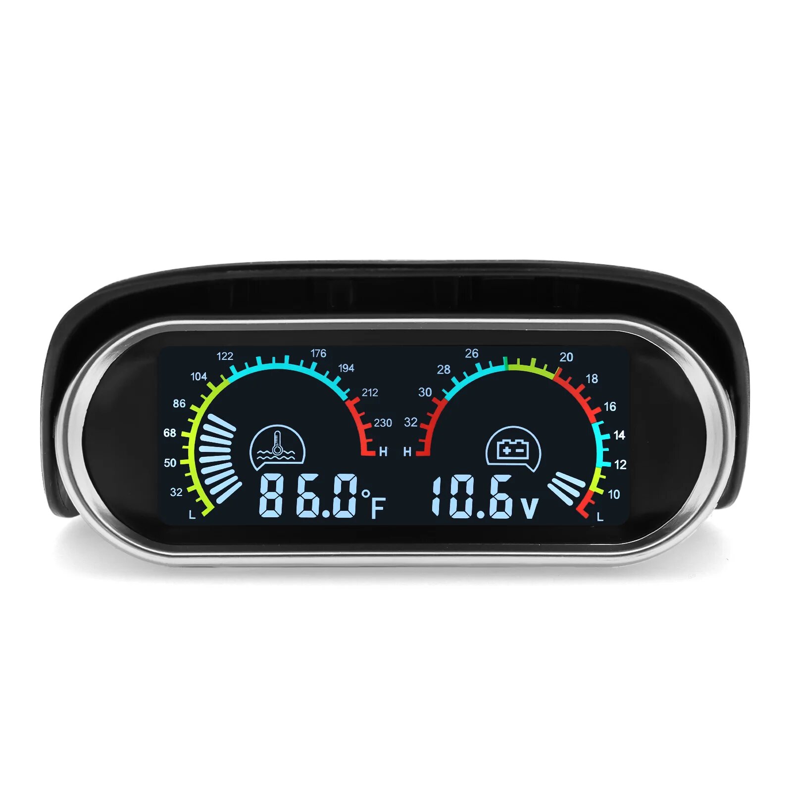 2 в 1 12 В/24 В измеритель температуры воды и вольтметра с ЖК-дисплеем Автомобильный цифровой 1