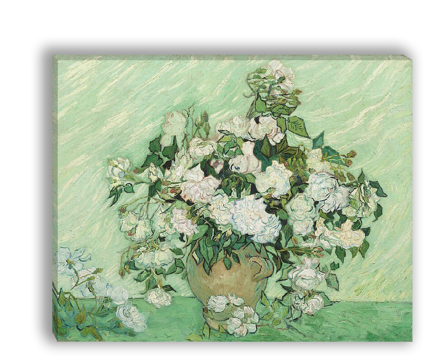 "Розы", Ван Гог, Винсент, картина (репродукция) (40х32 см / на подрамнике)