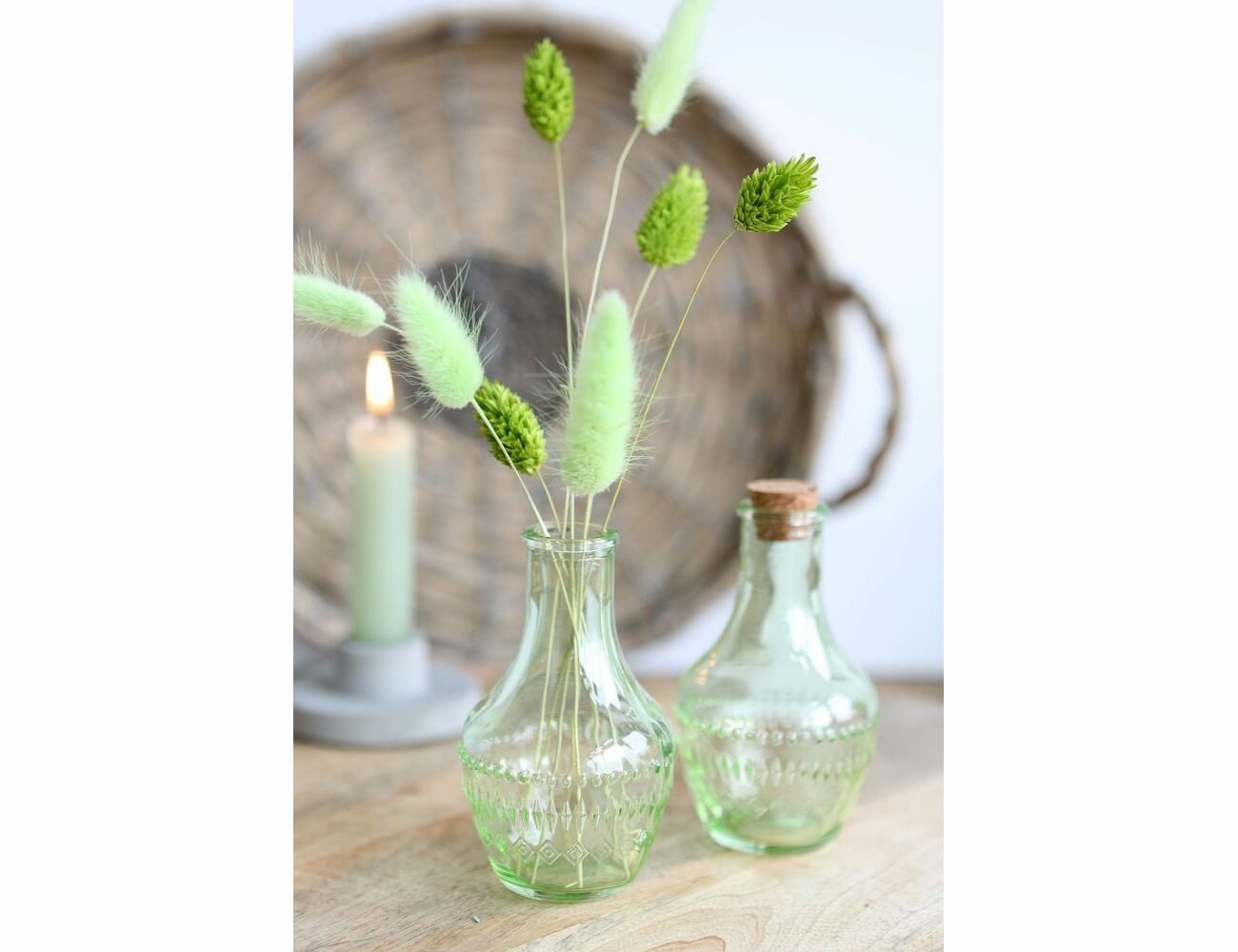 Стеклянная ваза индж, стекло, зелёная, 10 см, 4 SEASONS 29795