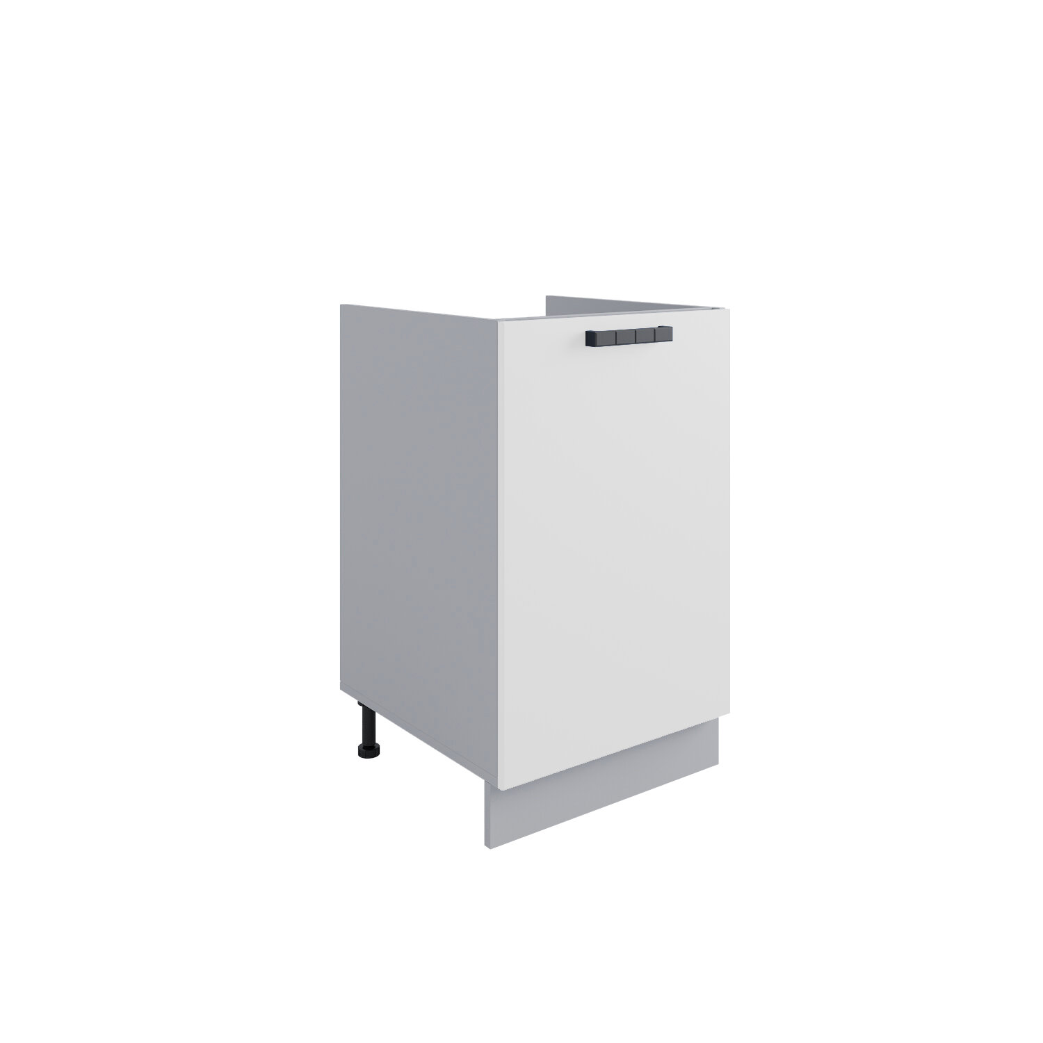 Кухонный шкаф напольный, без столешницы, под мойку, СМ 500, Кухня Ройс, Серый / Белый софт