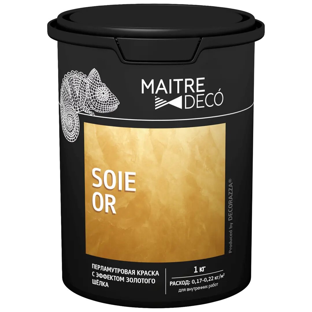 Краска декоративная Maitre Deco Soie Or 1 кг цвет золотой