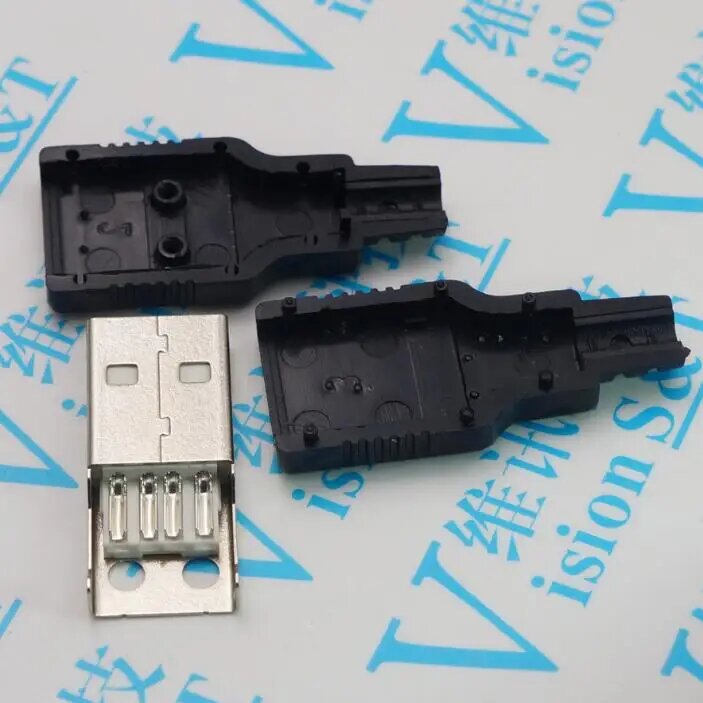 IMC Горячая новинка 5 шт. тип А штекер USB 4 Pin разъем с черной пластиковой крышкой