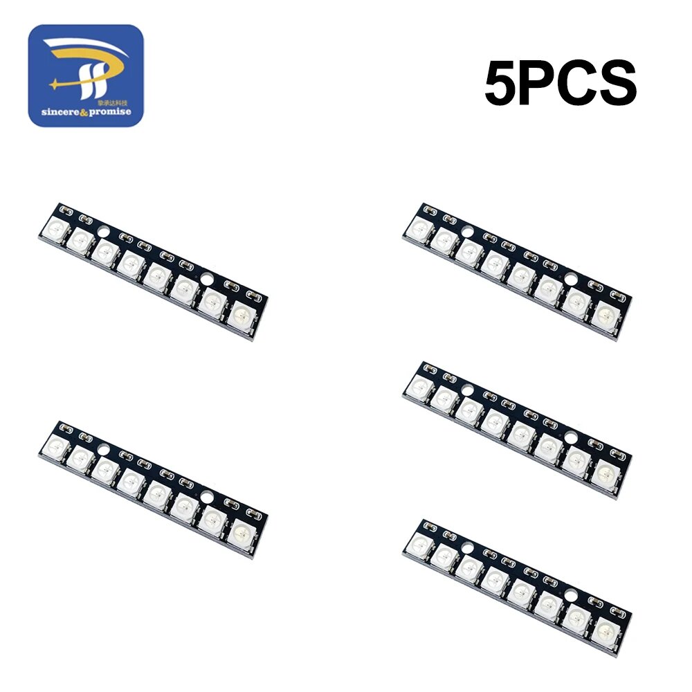 RGB светодиодный модуль WS2812, Белый, 5PCS Black