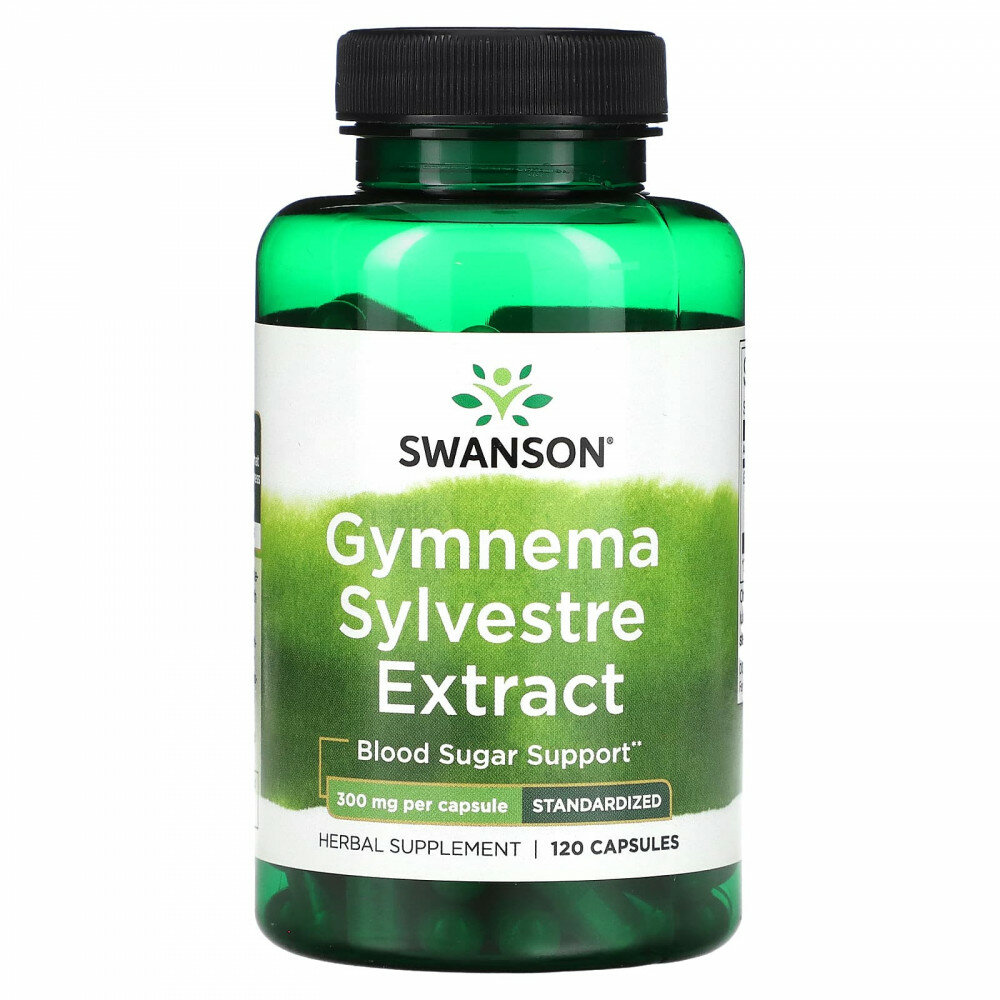 Swanson, джимнема (Gymnema sylvestre), стандартизованный экстракт, 300 мг, 120 капсул