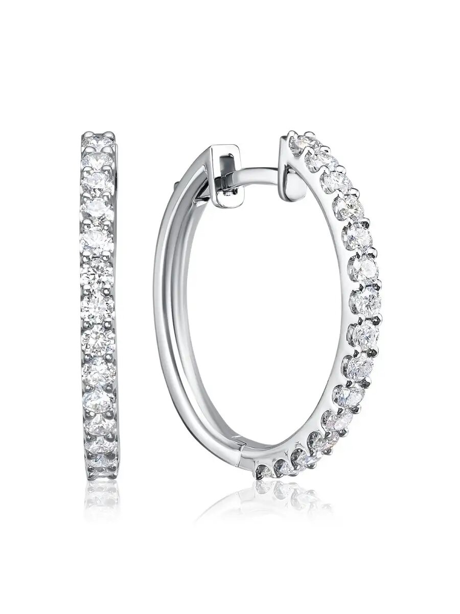 Серьги конго, 585 проба, бриллиант