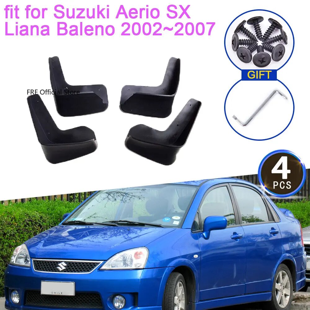4х Брызговики для Suzuki Aerio SX Liana Baleno 2005 ~ 2007 аксессуары 2005 2006 грязевой брызговик щитка Брызговики переднее заднее колесо брызговики