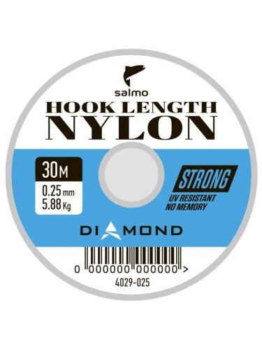Леска монофильная Salmo Diamond HOOK LENGTH NYLON 030/025