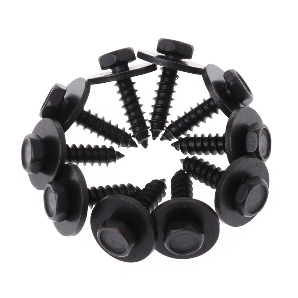 10 Шт Саморезов 4.8x19 мм С Фиксированной Свободной Шайбой 8 мм с Шестигранной Головкой Черного Цвета