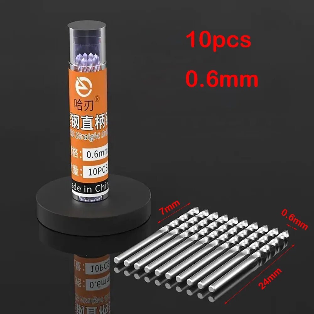 DAYFULI Спиральные сверла из быстрорежущей стали 0,5-2,5 мм 10 шт 0.6mm