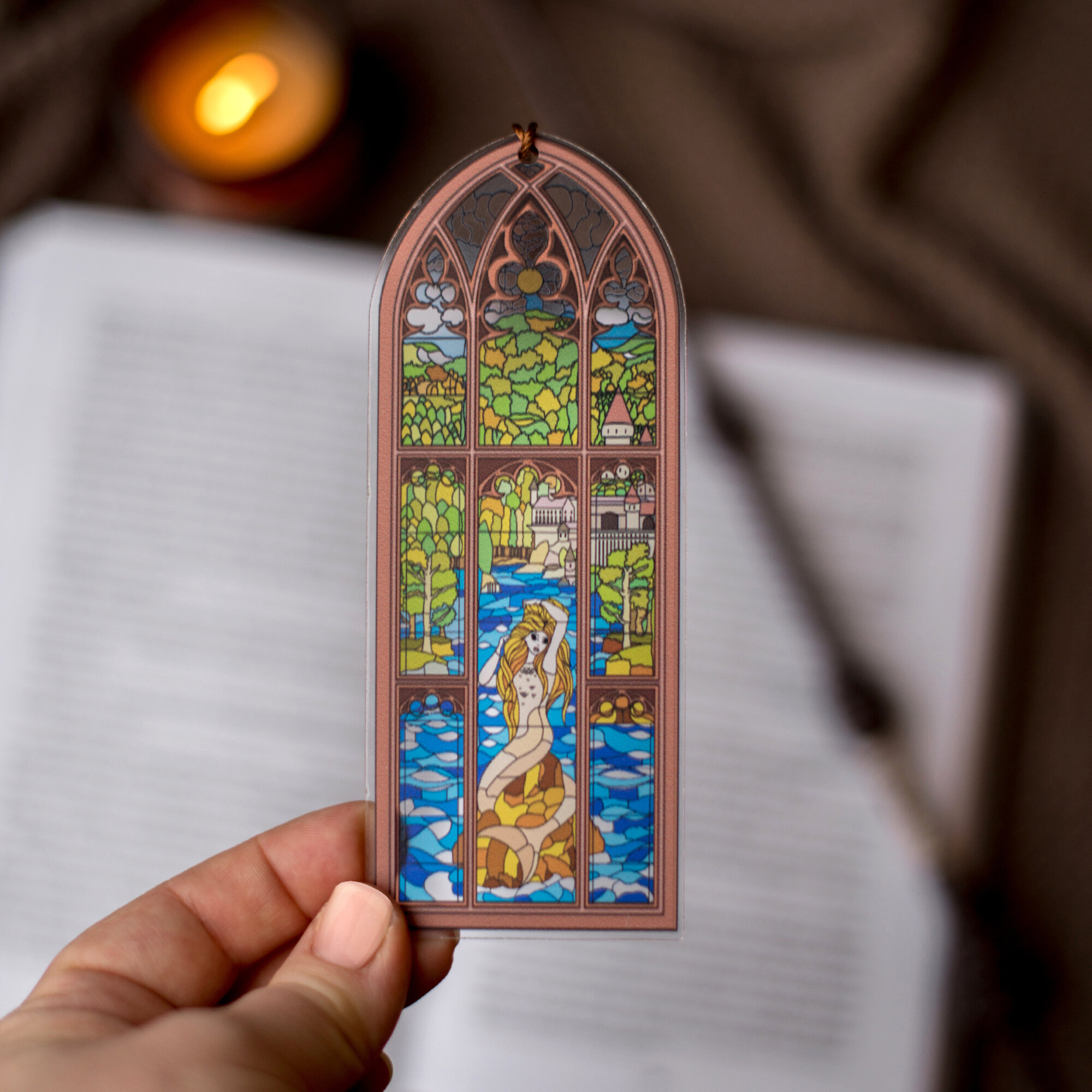 Закладка для книг с кисточкой "Гарри Поттер" витраж русалка