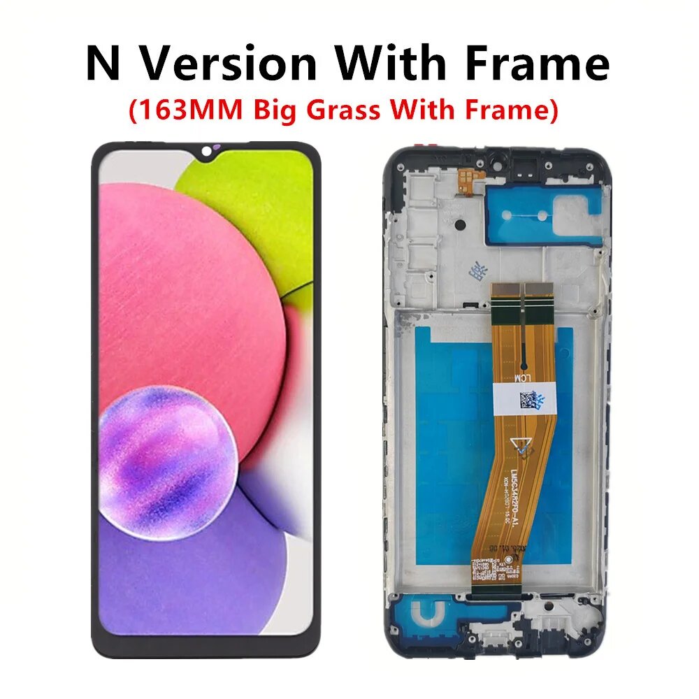 6,5-дюймовый экран A03S для Samsung A03S ЖК-дисплей A037F A037M A037G A037U A037W, Big With Frame