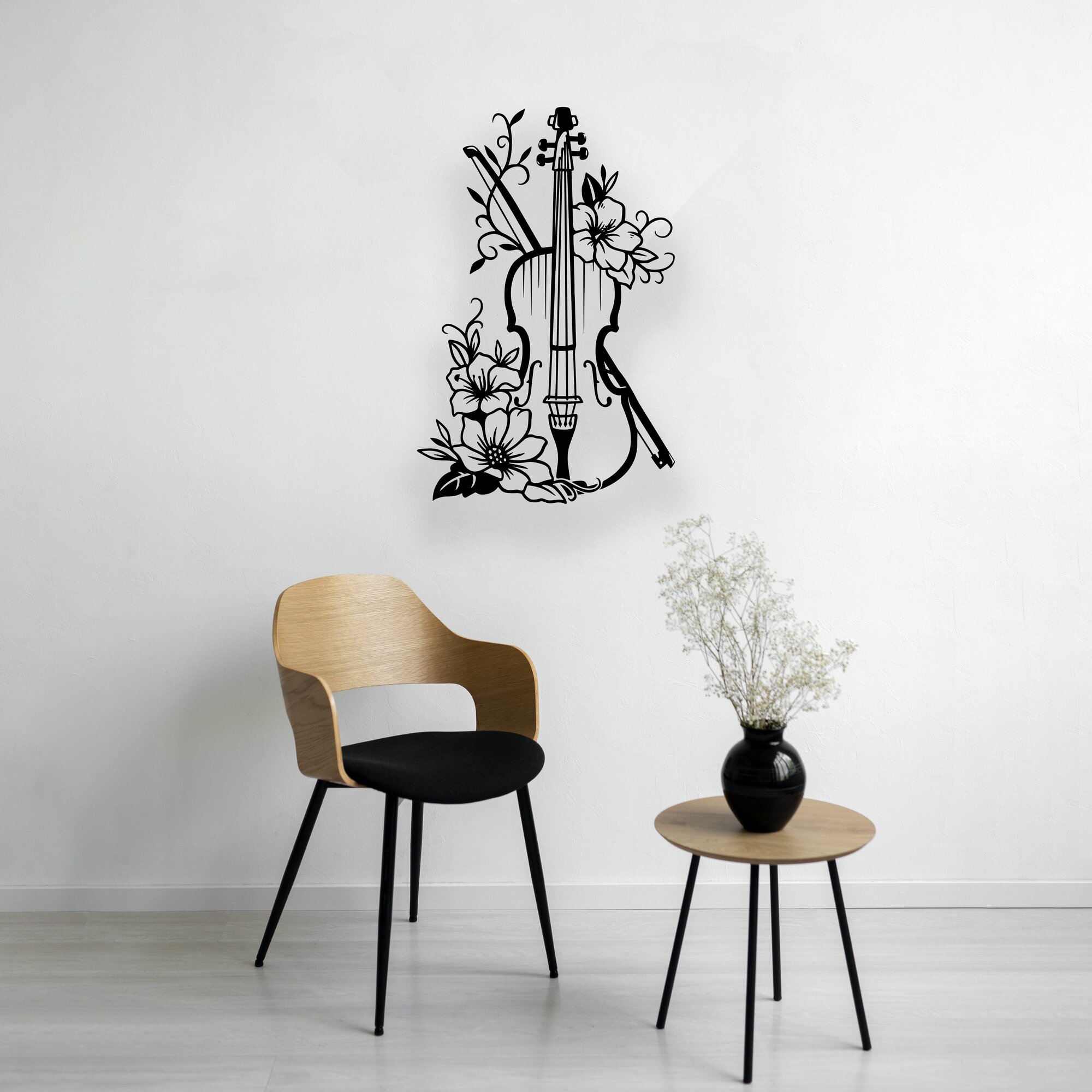 Скрипка панно на стену, декорация настенная, декор для интерьера