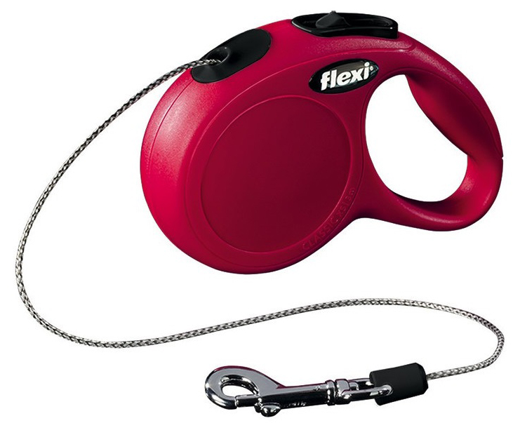 Рулетка FLEXI NEW CLASSIC XS трос 3мх8кг красный