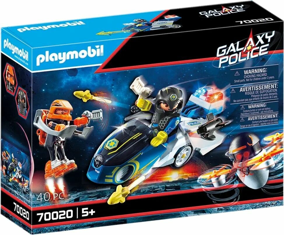 Конструктор Playmobil Galaxy Police - Полицейский велосипед - Плеймобиль Космическая полиция 70020