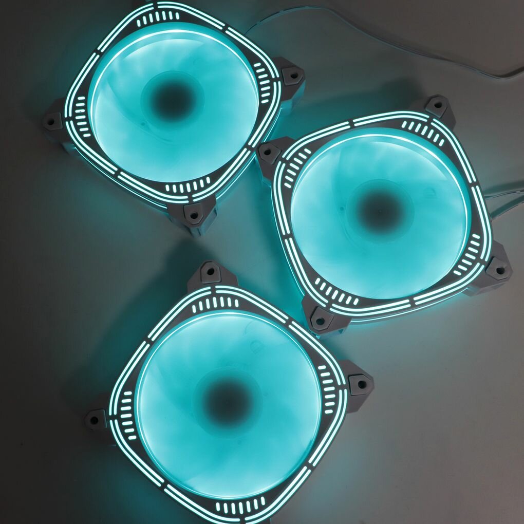 Набор из 3 вентиляторов TESLA RGB120 CW3, 120мм, 1200rpm, 3-pin+Molex, белый/Ice Blue