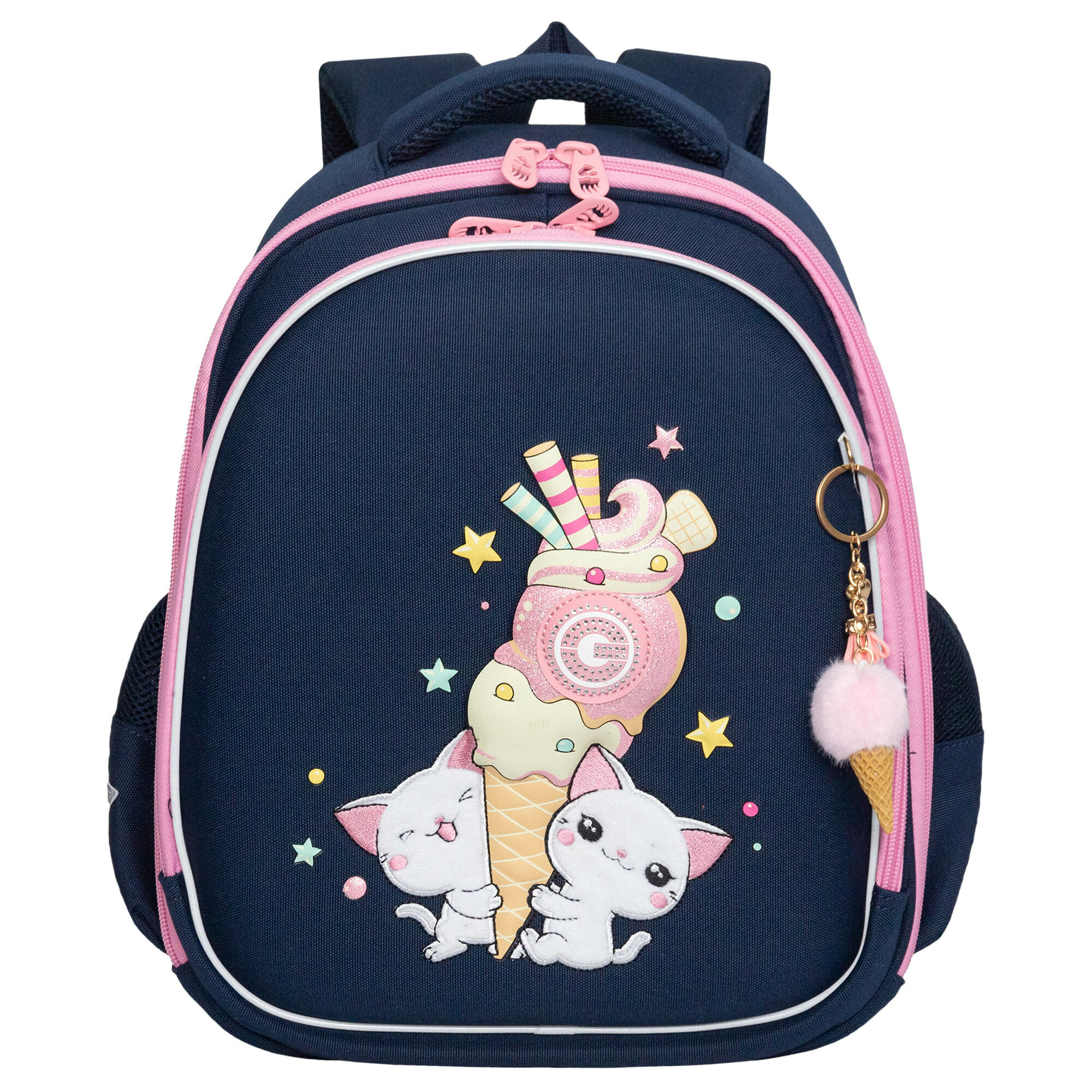 Ранец школьный формованный GRIZZLY с анатомической спинкой на ножках, для девочки RAz-586-14/3