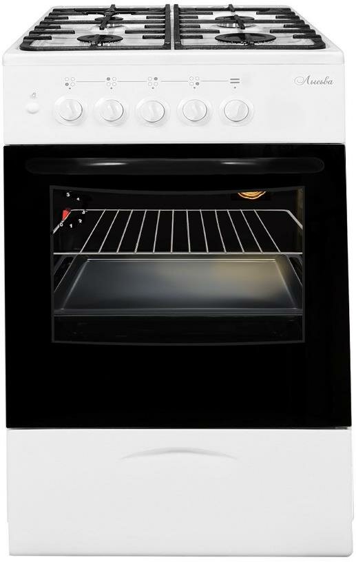 Газовая плита лысьва ГП 400МC-2у с газовой духовкой, объем 57 л, белый