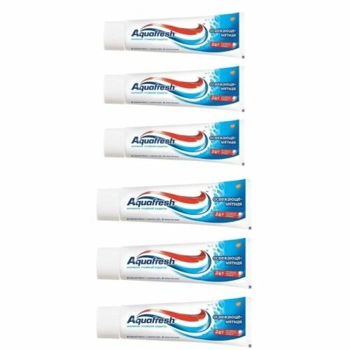 Aquafresh Зубная паста Total Care 3, Освежающе-мятная 50 мл, 6шт
