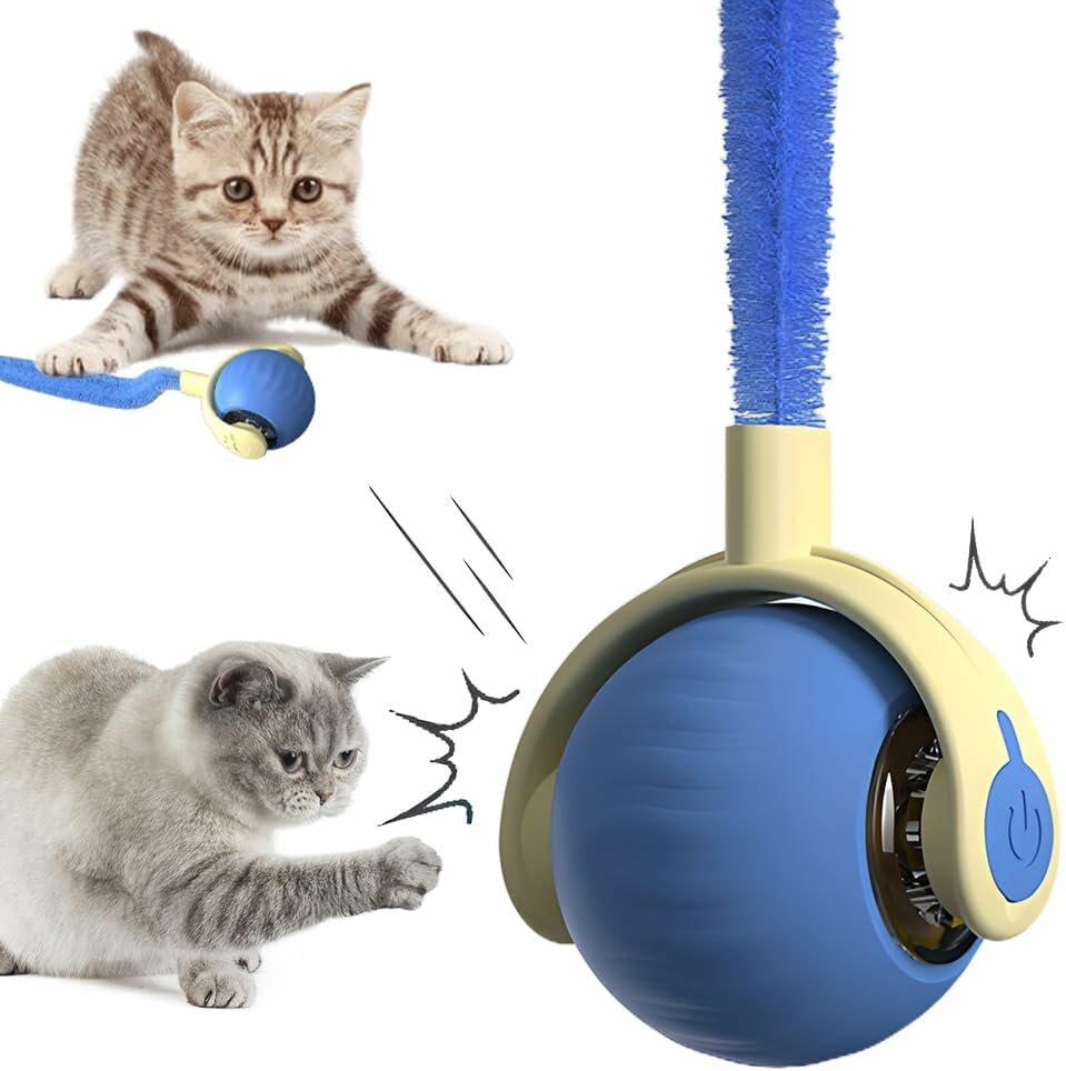 Interactive Cat Toy Balls, 2025 модернизированные игрушки Smart Self Olling Cat, автоматическая игрушка для движущихся кошек, интерактивный котенок, шарик, для скучных взрослых