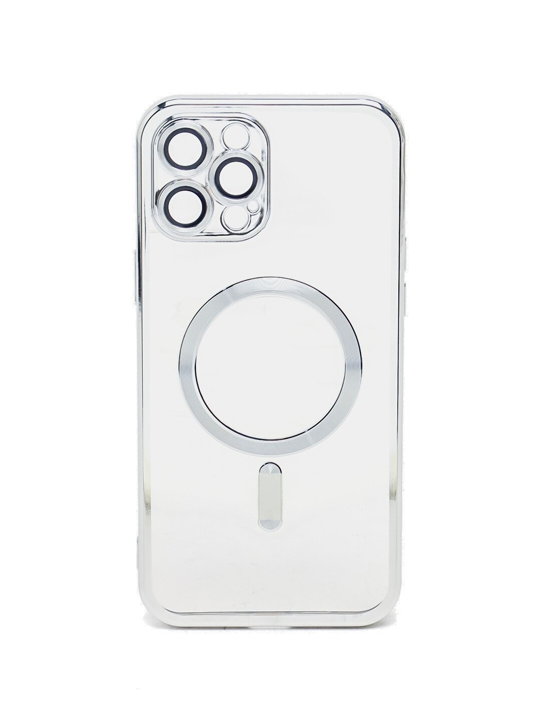 Чехол с алюминиевым бортом Magnetic Apple Iphone 16 Pro, серебристый