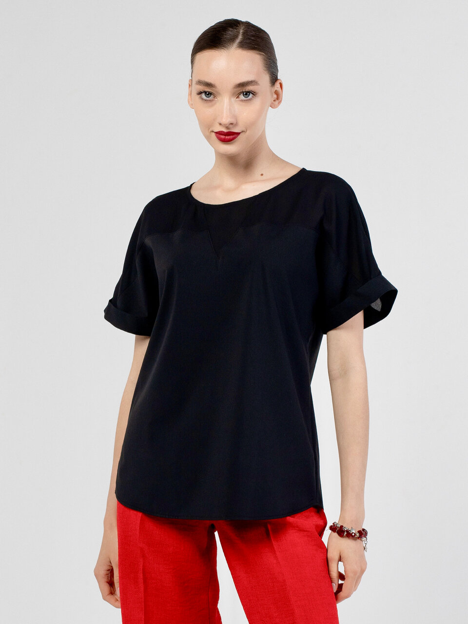 Блуза Блуза базовая под костюм в офис