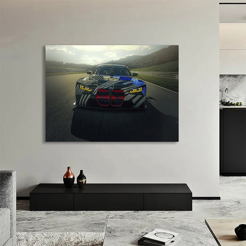 Картина "BMW", на деревянном подрамнике, в подарок "крокодил", на холсте