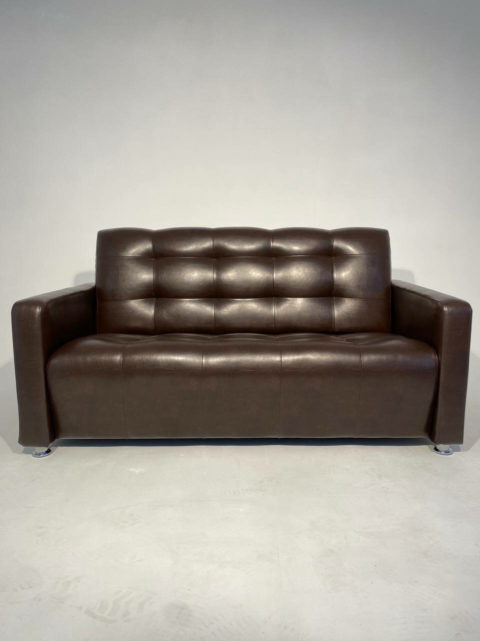 Диван офисный Канцлер, механизм Нераскладной, 160х82х85 см, темно-коричневый