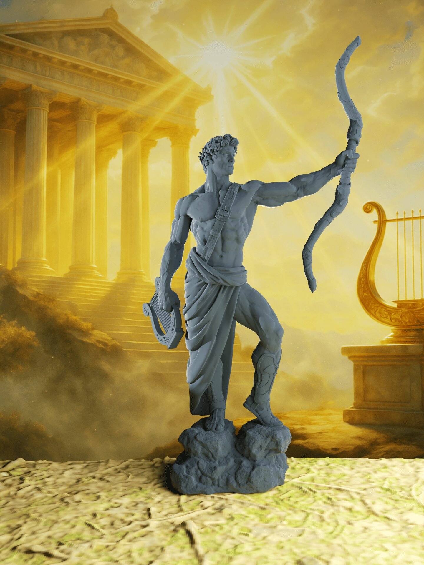 Фигурка Apollo, Аполлон 13 см(Серая, сборная, предназначена для самостоятельной покраски)