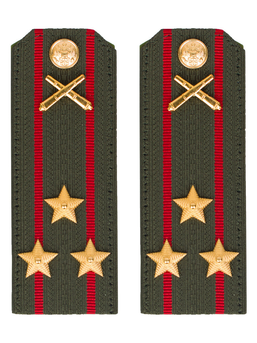 Погоны МО РВиА зеленые звание Полковник пластиковые