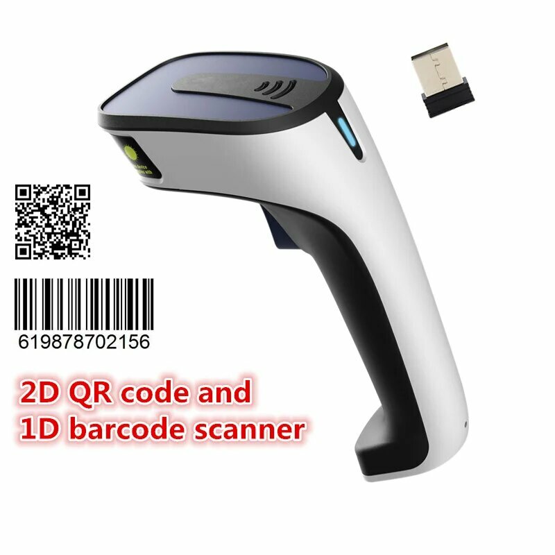 Беспроводной сканер штрих-кода Fashion, 2D QR Code Barcode