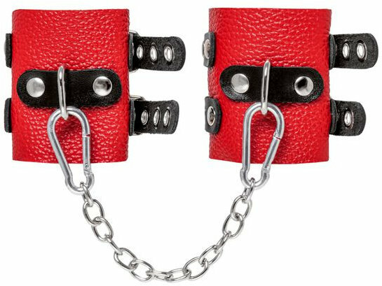 Мягкие наручники с люверсами Pecado BDSM красно-черные