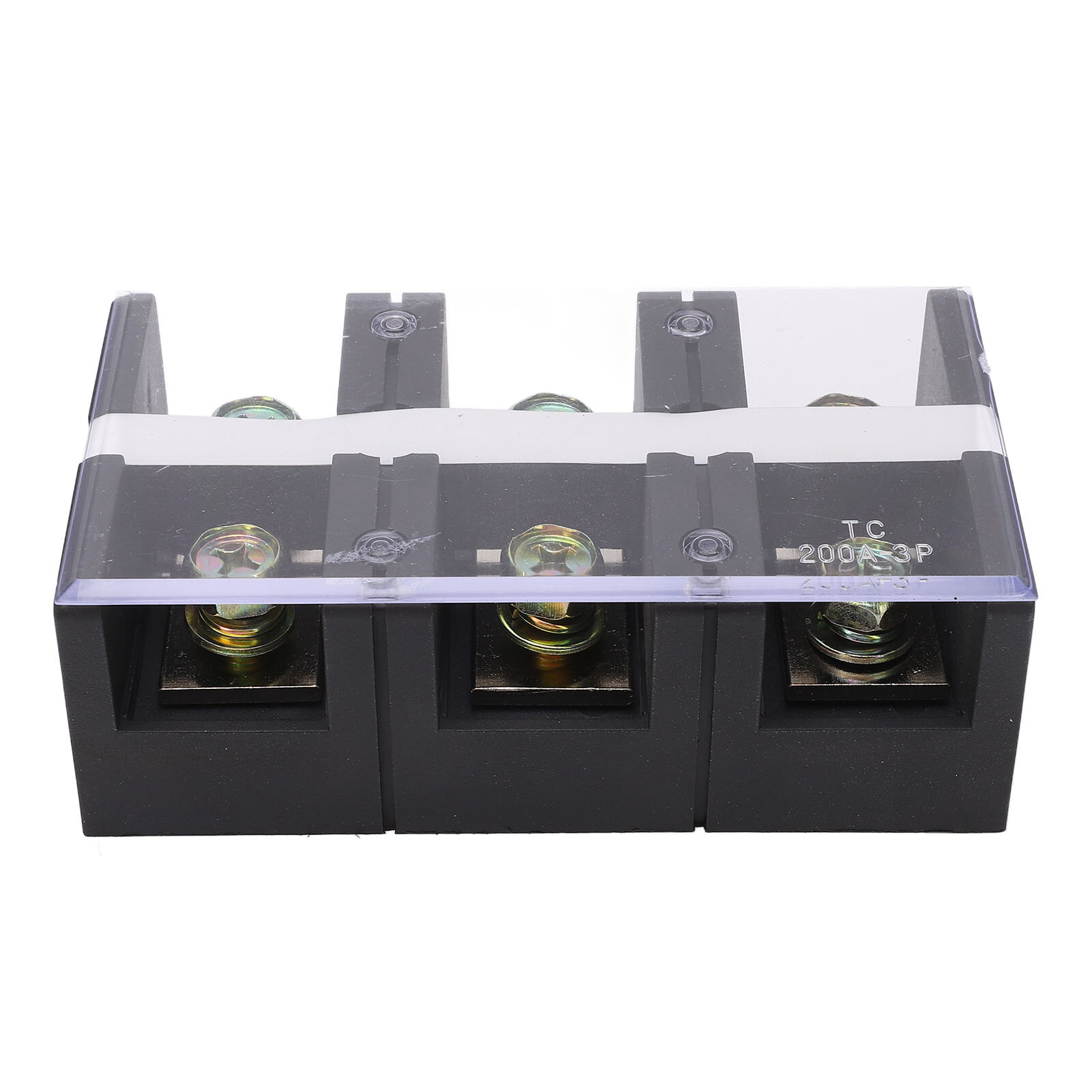 Клеммная колодка с двумя рядами, фиксированная, сильноточная, винтовое крепление, защитный блок для проводов с крышкой 200 А 600 В, 3 позиции (2003)