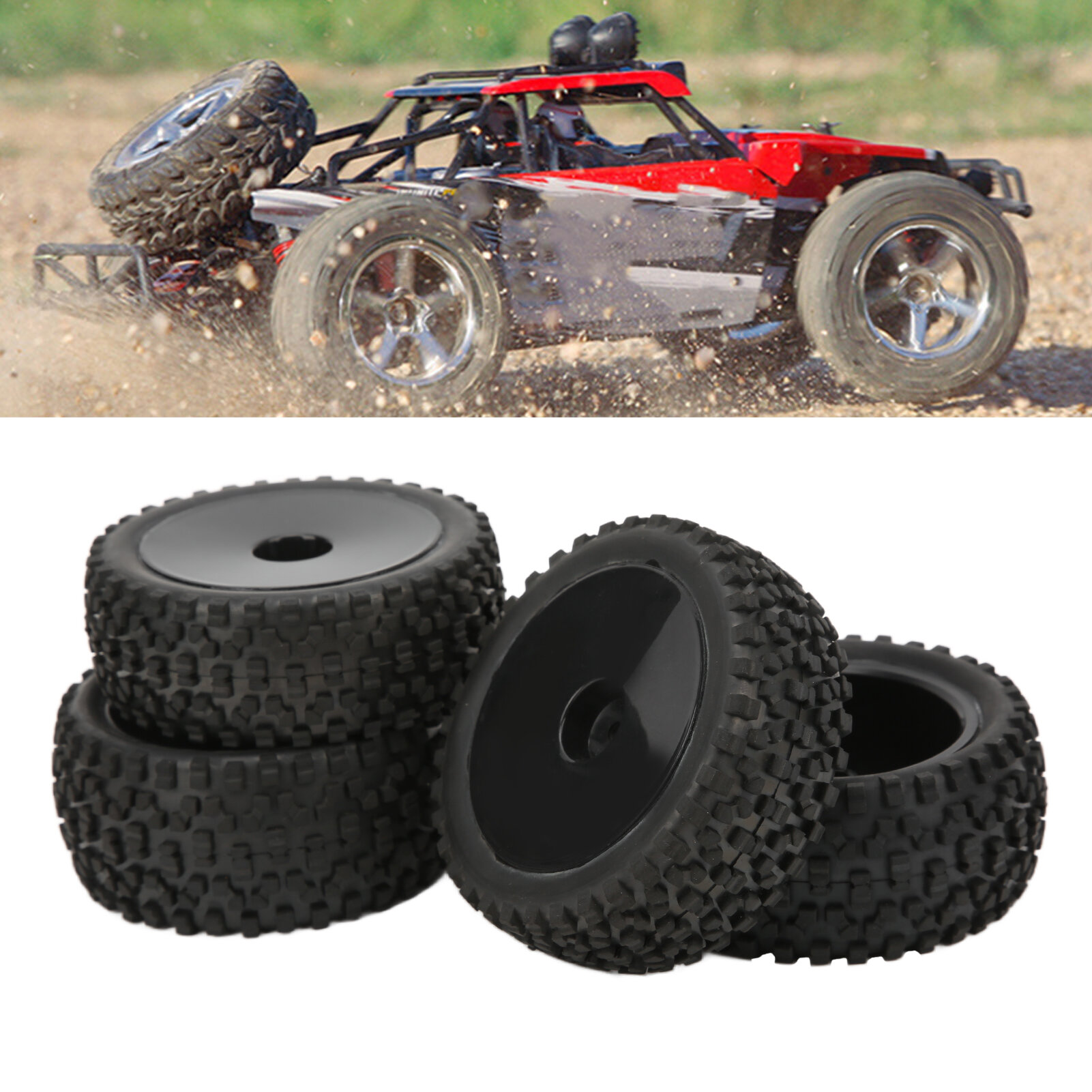 4шт RC передние задние шины и колеса с шестигранником 12 мм для 1/10 RC внедорожных деталей для обновления автомобиля